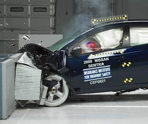 2010 Nissan Sentra IIHS Frontal Impact Crash Test Picture